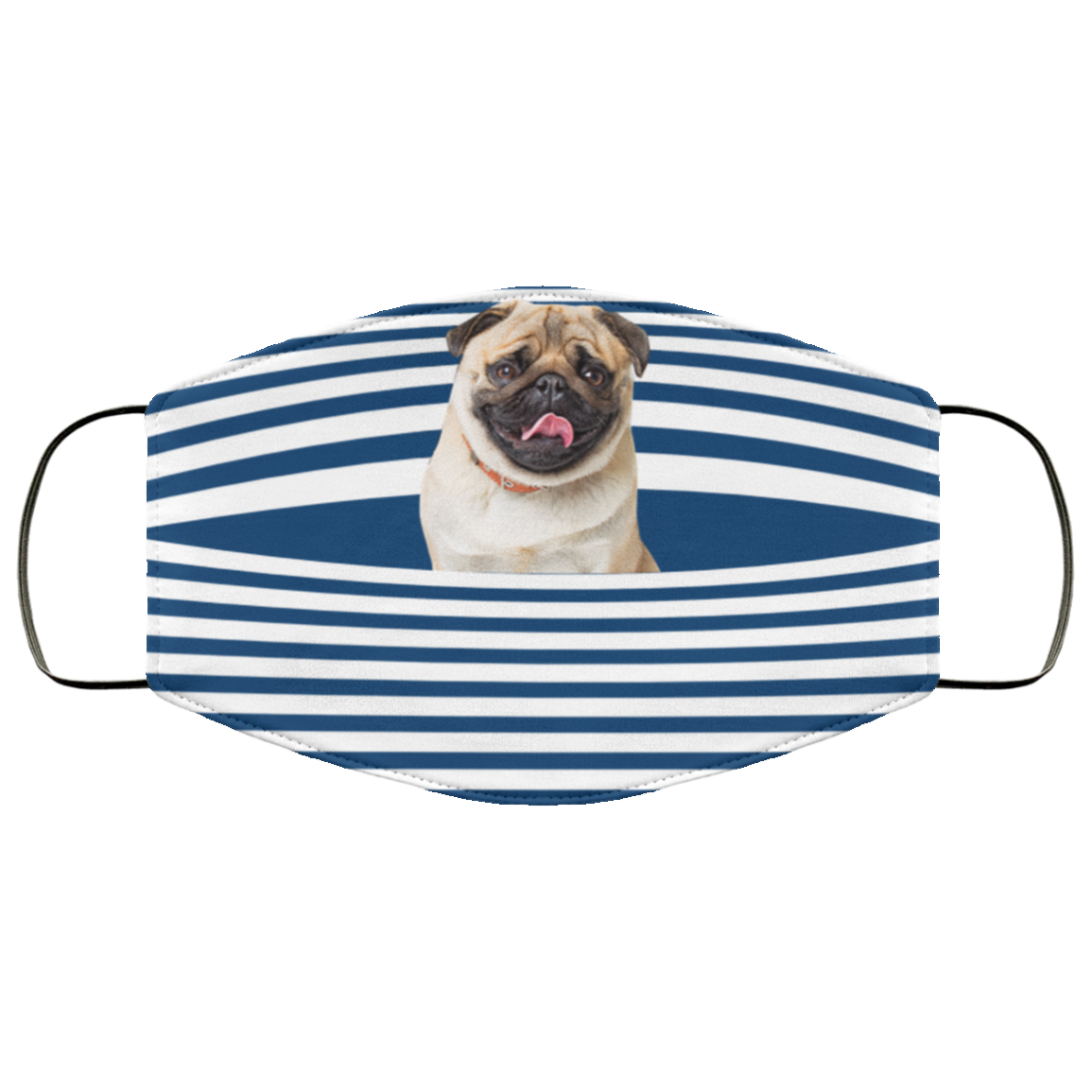 Pug Stripes face mask - Rockatee