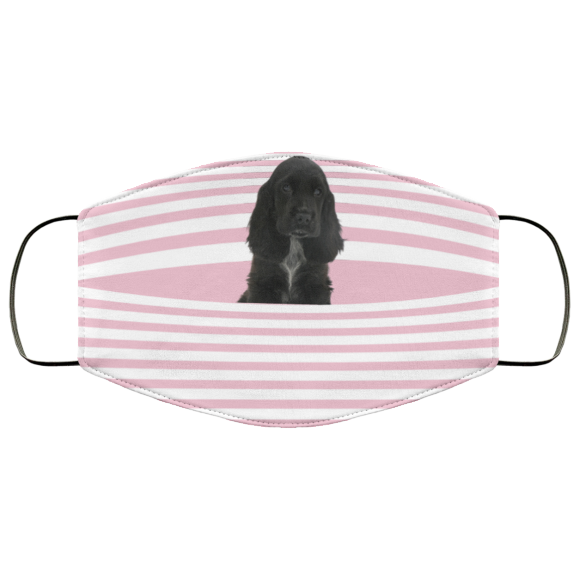 Black Cocker Spaniel Stripes face mask - Rockatee