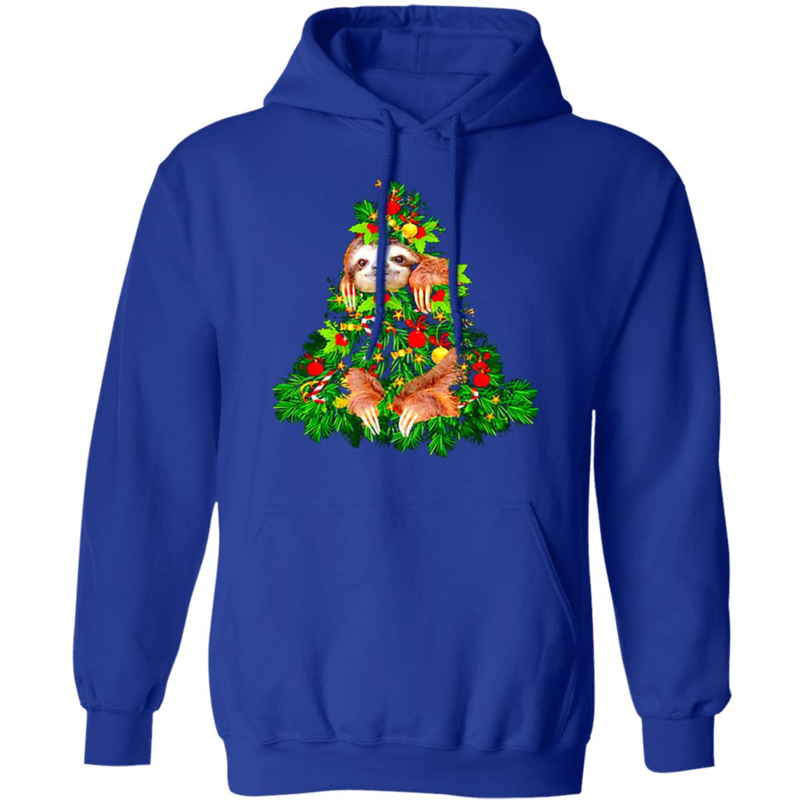 Sloth hide on Christmas tree sweatshirt - Rockatee