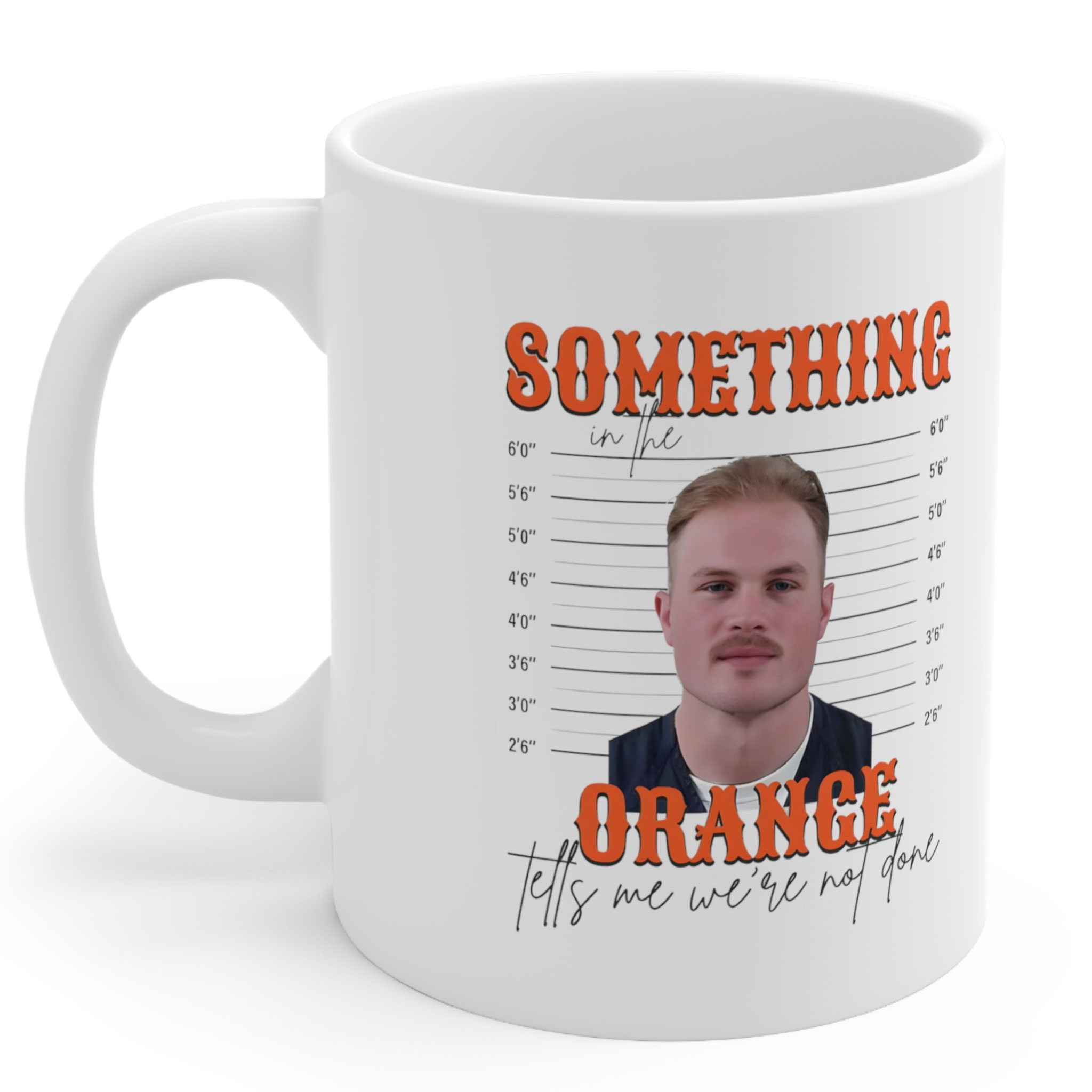 Zach Bryan Mugshot "Something in the Orange" White Mug - Rockatee