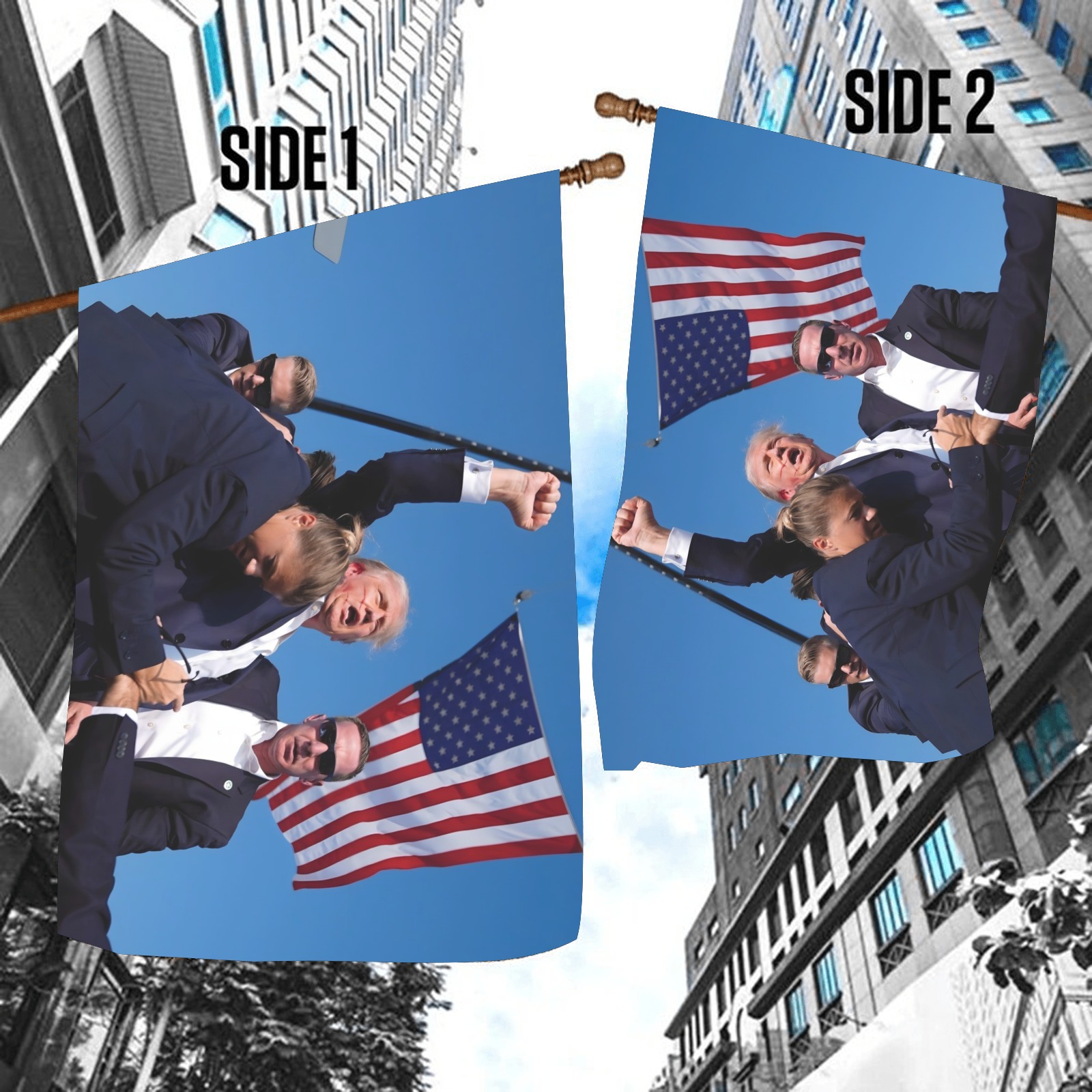 Trump Shooting "Fight, Fight, Fight" Flag - Rockatee